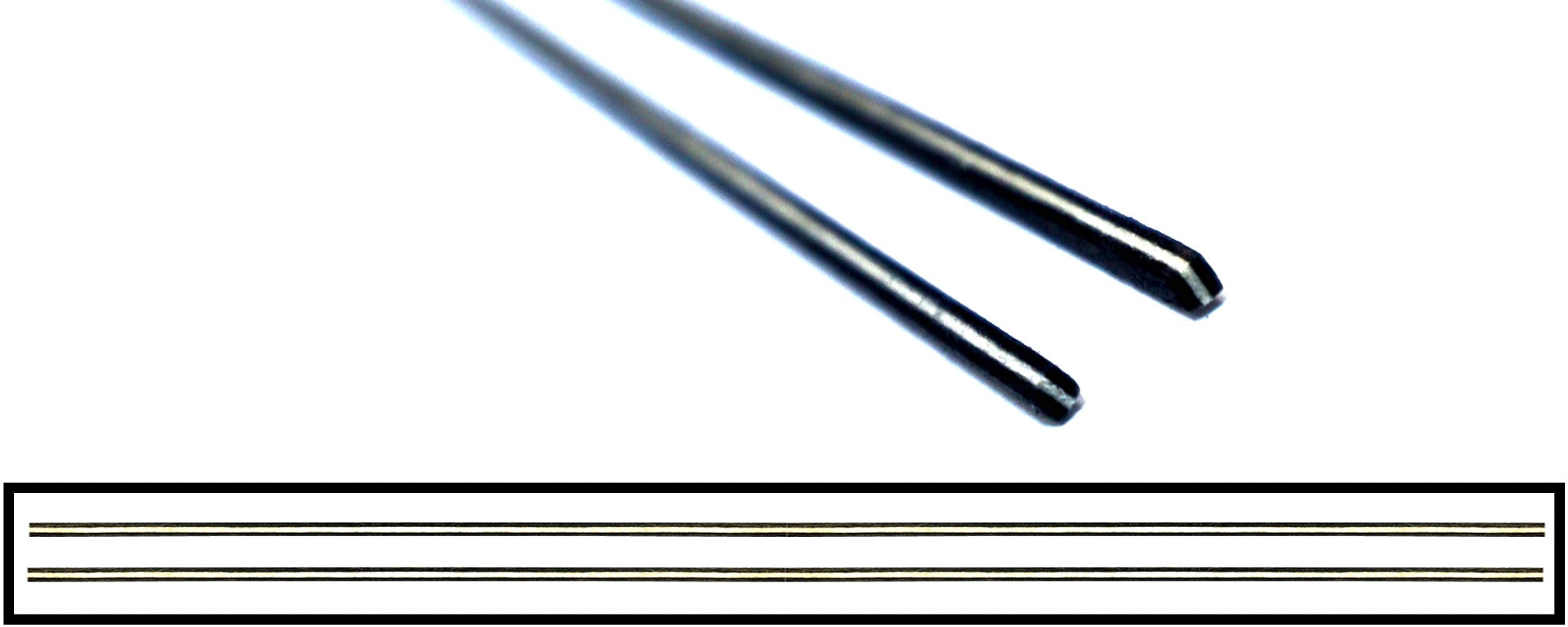 Guitar Purfling (Wood) Black / White / Black, 1.5 x 1.5 x 850mm, 2 pie ...