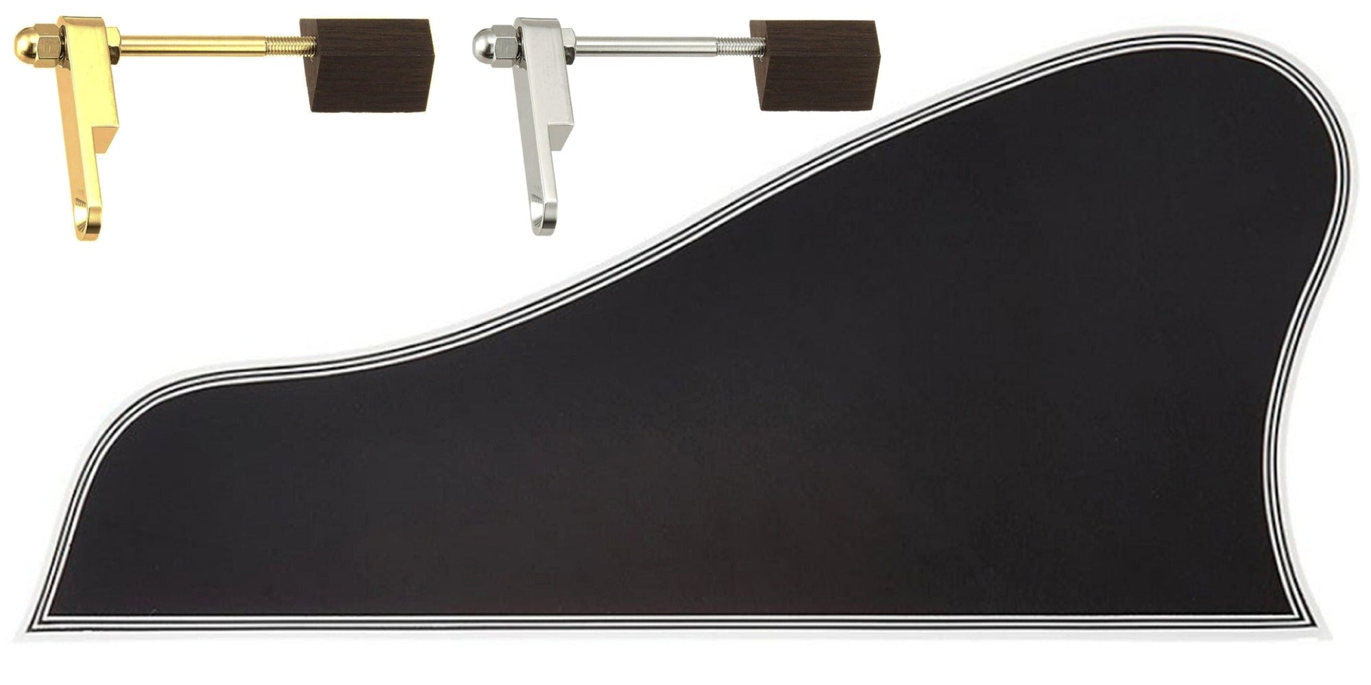 Archtop Pickguard Assembly, Black with Nickel or Gold braket – EdCo ...
