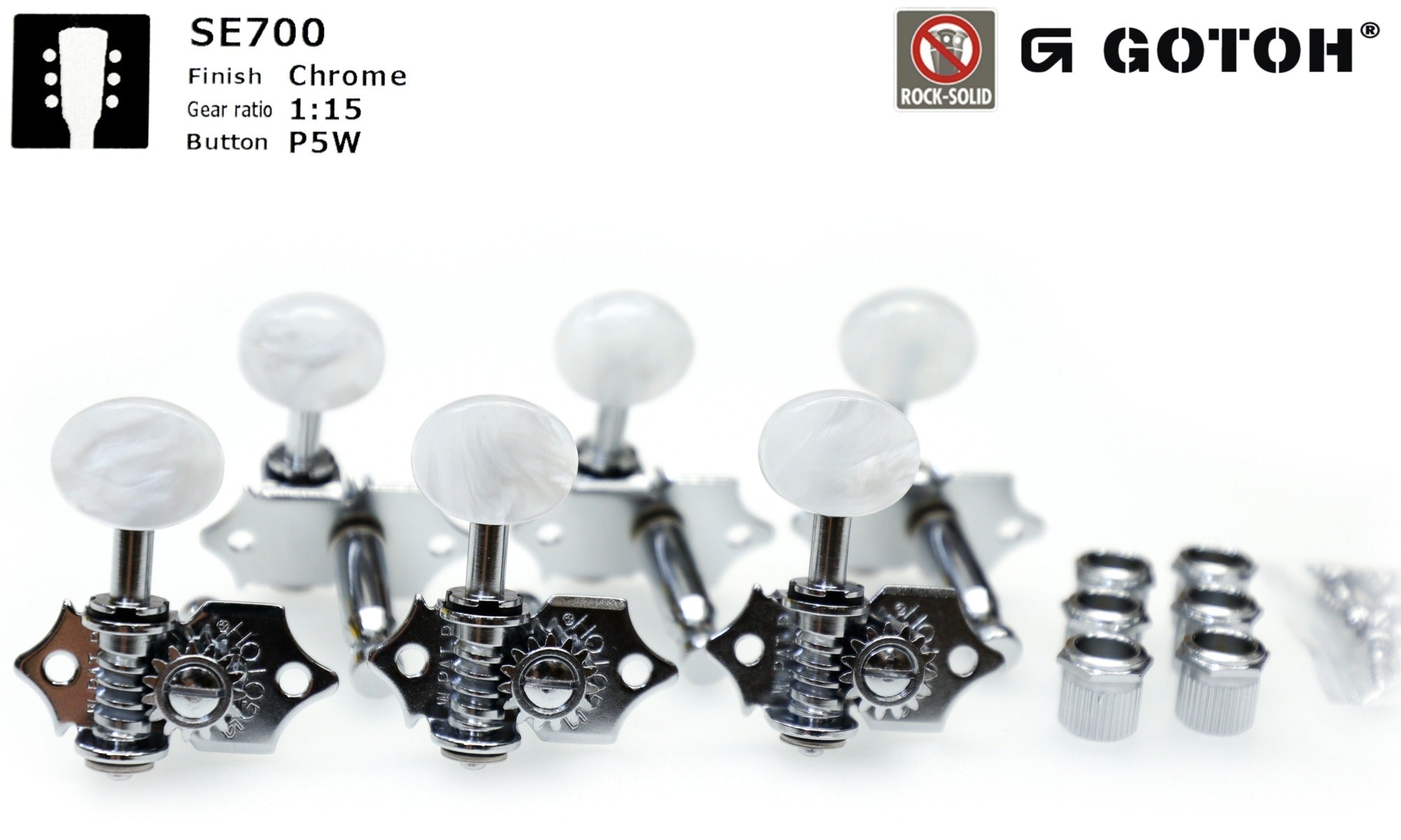 Gotoh SE700(C)P5W Guitar Tuners with Standard Post, 3L+3R (Chrome ...