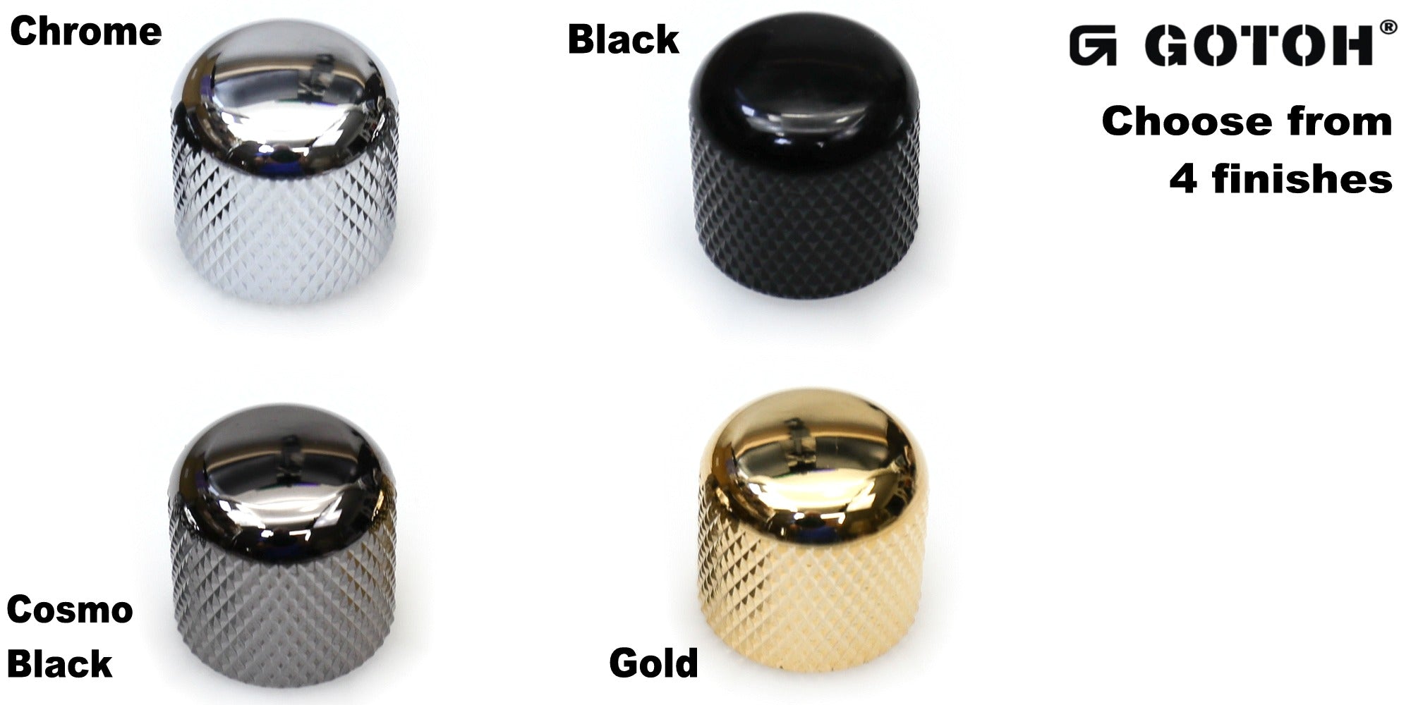 Gotoh VK1-19 Knurled Metal Dome Knob, 18.4mm, metric (chose finish ...