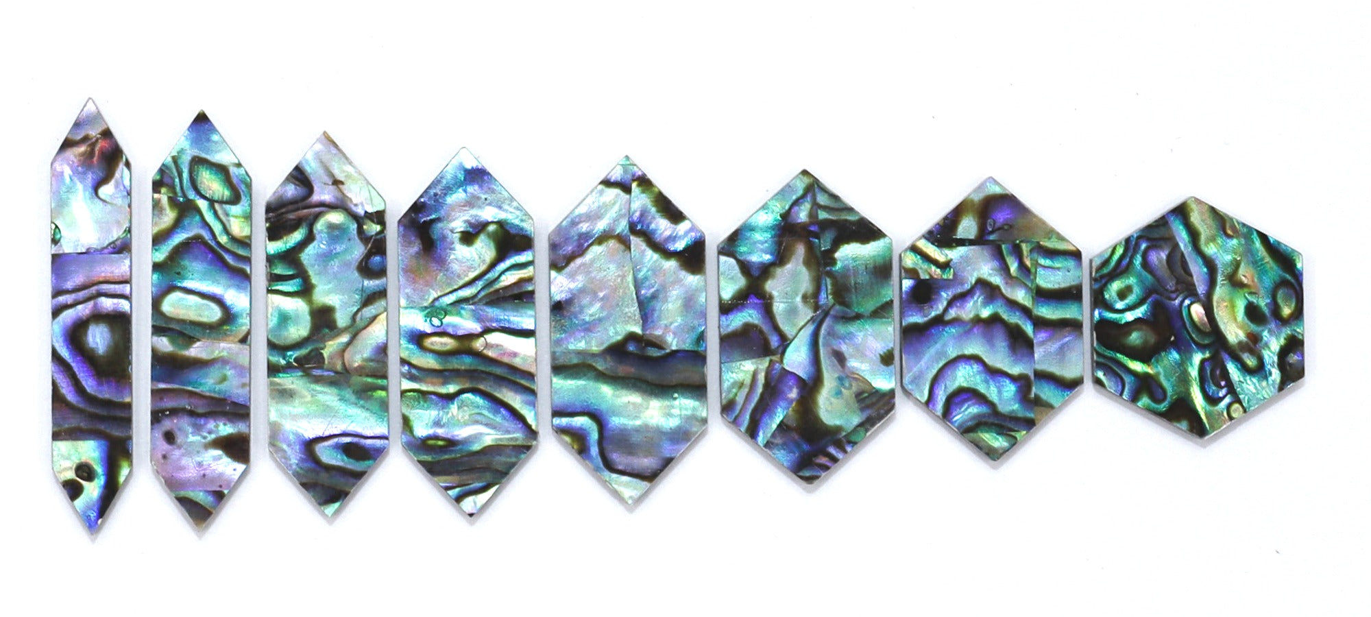 Abalone Hexagon Position Marker Inlay, Pre-Cut 8 piece set, D-45 Style ...